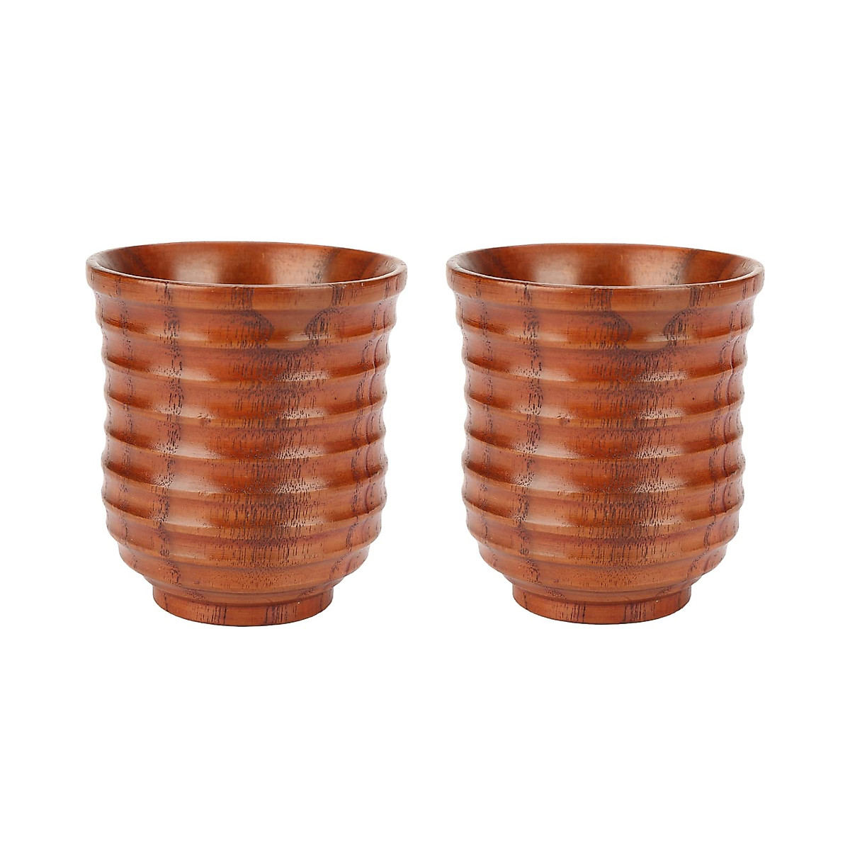 Wooden Tea Cup, Natural Solid Wood Tea Cup Japanese Zen Style Teacup Wooden Teacups Coffee Mug Wine Mug Classical Beer Mug Small Tea Cups Drinking Cup for Drinking Tea Coffee Wine Beer, Pack of 2
