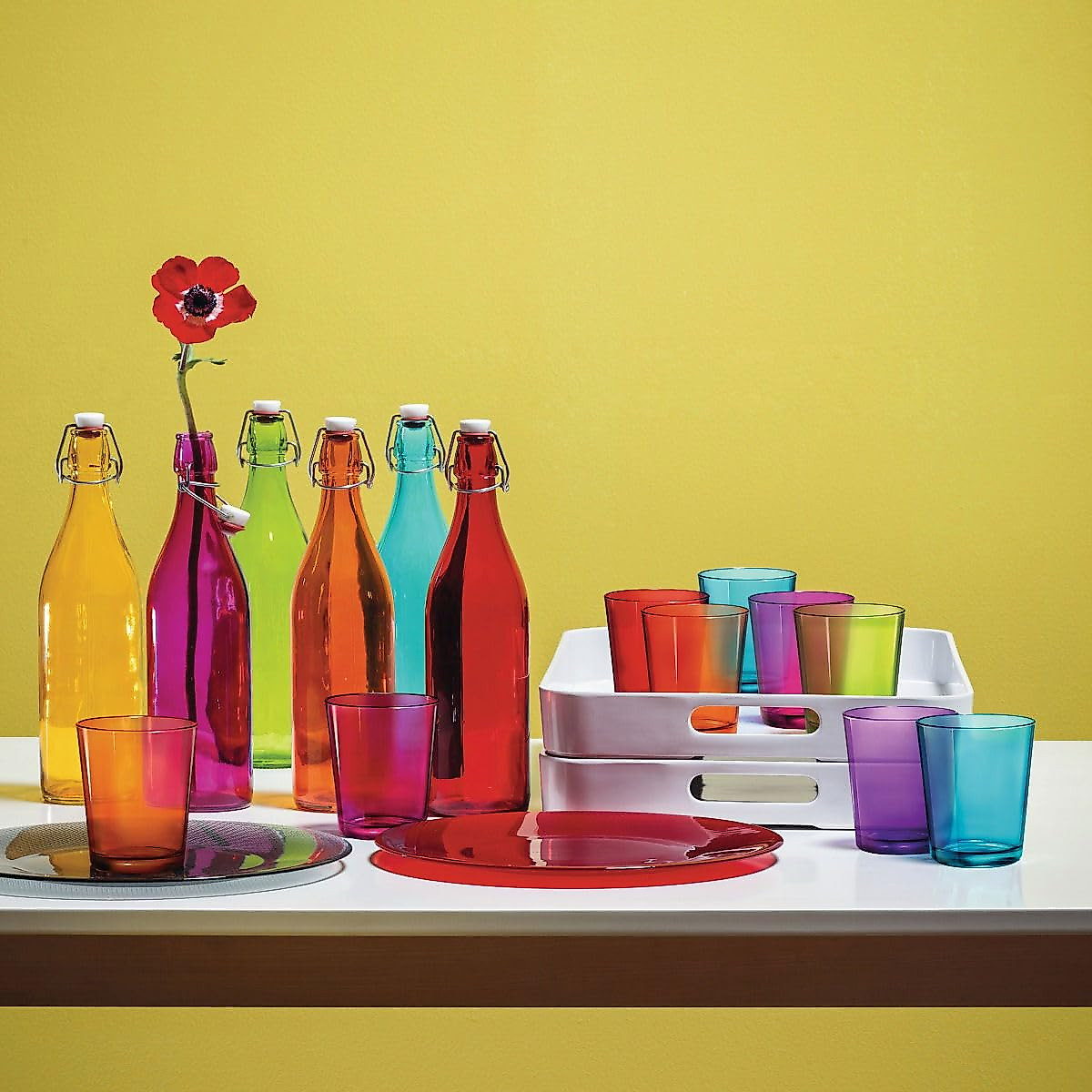 Bormioli Rocco Giara Sky Blue Glass Bottle With Stopper 33 3/4oz