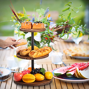 Cupcake Stand, Othran 3 Tier Wood Cake Stand Cupcake Tower Wooden Cupcake Stand 3 Tier Serving Tray for Farmhouse Wedding, Birthday, Tea Parties, Baby Showers, Kitchen Decor