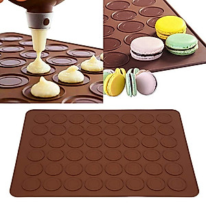 Macaron Kit Baking Macaron Cake Pad 48 Holes Silicone Mat, Silicone Baking Mat, for Making Cakes Making Chocolate