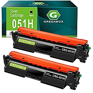 GREENBOX Compatible 051h Toner Cartridge Replacement for Canon 051H CRG051H CRG-051H 2169C001, 4,100 Pages High Yield for Canon LBP162dw MF267dw MF269dw LBP160 MF260 Printer (2-Pack Black)