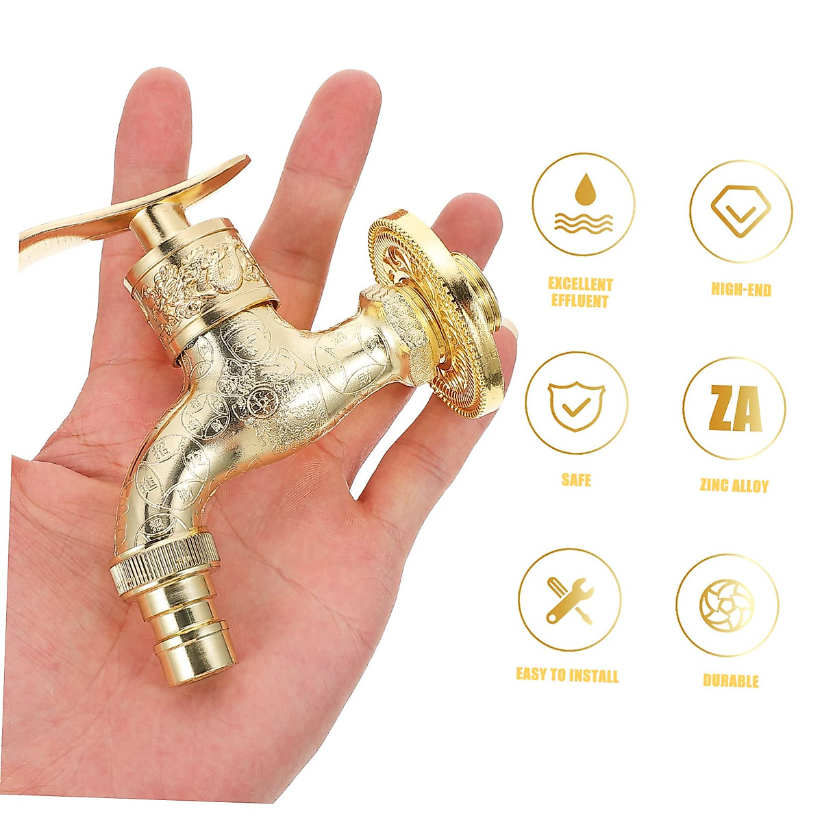 Veemoon 1pc Antique Faucet Bath Basin Mixer Tap Kitchen Tap Kitchen Sink Retro Water Faucet Wall Mounted Bathroom Faucet Antique Bathroom Faucet Zinc Alloy Household Single Cold Spout