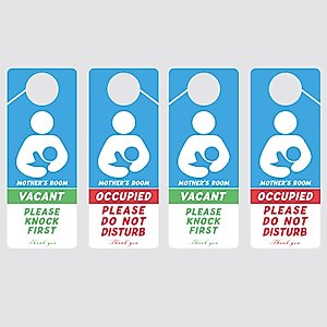 4 Packs Do Not Disturb Door Hanger Sign, Mother's Room Door Sign, Double Sided, Please Do Not Disturb Sign Using For Mother' s Room, Feeding Room, Nursing Room（9'' X 3.5'')