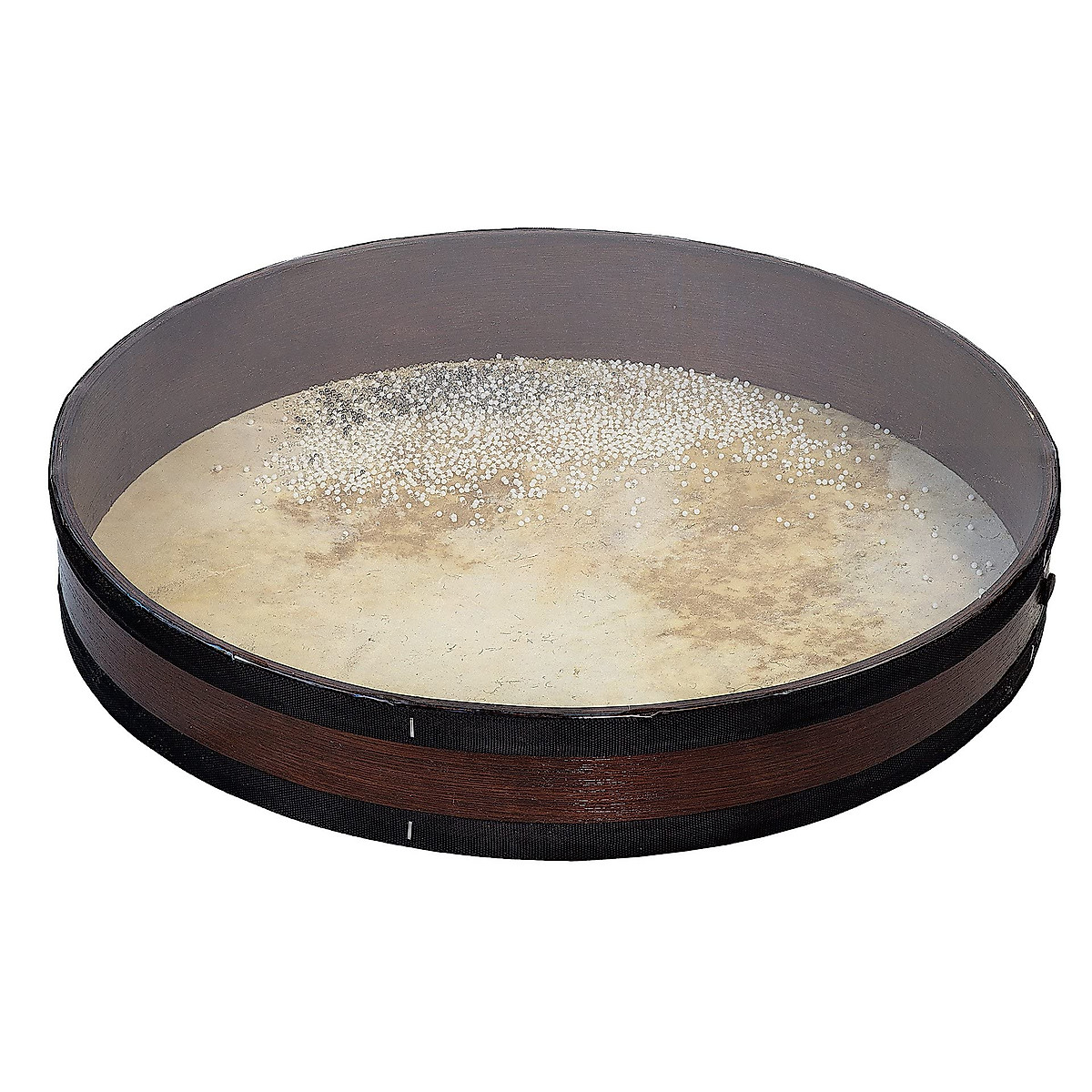 Natural Sounding Percussion Ocean Drum with Wave Beads and Hardwood Frame, Goat and Plexy-Skin 16" 20" 24" 28 inch (12 inches)