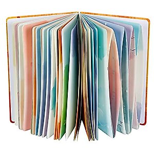 SIIXU Colorful Blank Journal Notebook, Hardcover Unlined Personal Diary to Write in for Women and Girls, Pretty Notepad for Writing, Spiral, 6.8"x9.8", 128 Pages, Autumn