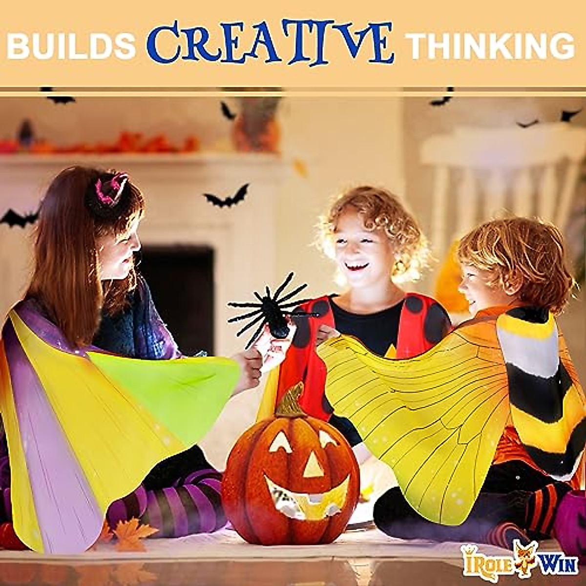 iROLEWIN Toddler-Kids Butterfly-Wings-Costume for Girls Dress-Up Clothes Dragonfly-Bee-Ladybug-Wings Bug Party Favors Gifts