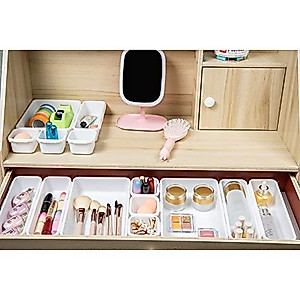 BYCY 32 PCS Drawer Organizers Office Interlocking Drawer Organizers Tray Dividers Storage Bins(32 Pack)