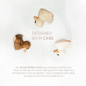 HEVEA Kawan Mini Rubber Duck - 100% Natural Rubber Baby Bath Toy - Eco Friendly, Perfect for Playing, Teething, and Bathing - Mold Free Bath Toys - Sand