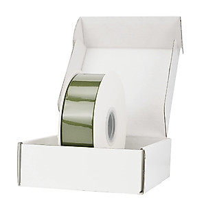 HUIHUANG 1-1/2 inch Double Face Satin Ribbon, Polyester Moss Green Ribbon 50 Yards Per Roll for Gift Wrapping Bows Making Floral Bouquet Wedding Invitations Decor Party Favor and Craft Supplies