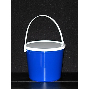 5-80 Ounce Red, Blue, Yellow, Orange and Green (1 of Each) Buckets and Lids, Made in America, Food Safe and Contains No BPA.