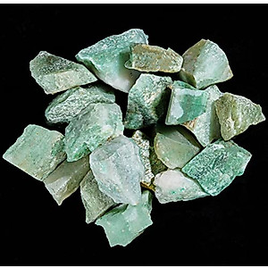 Crocon 1/4 LB Green Jade Rough Bulk Natural Stone Raw Gemstone Tumbling Cabbing Polishing Gem Mining Chakra Balancing Reiki and Crystal Healing Good Luck Home Office Decor
