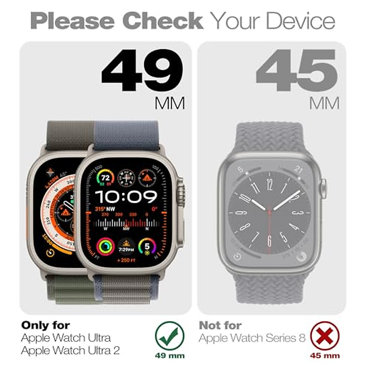 SURITCH Sport Band Case for Apple Watch Ultra 2/ Apple Watch Ultra 49mm, 2-in-1 Soft Silicone Wristbands with Bumper Protective iWatch Case Cover for Men Women, Black