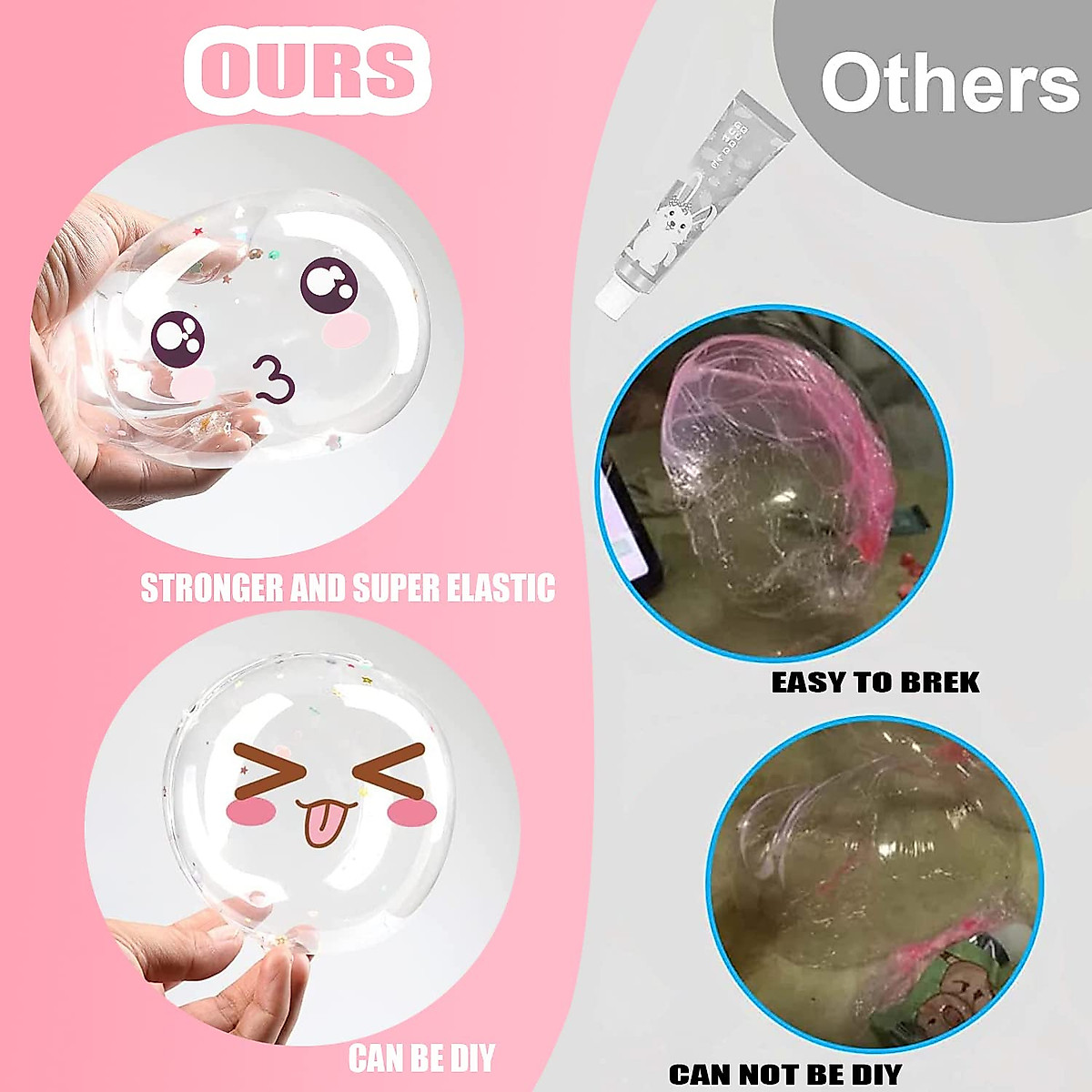 YIXIPAZH Nano Tape Bubble kit for Kids Balloons Nano Tape Bubbles kit Nano Bubble Tape Nano Tape kit Nano Tape Squishy kit bloonies Plastic Bubbles White Balloons Bulk Bubbles for Kids