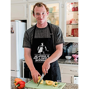 ApronMen, Just a Cape BBQ Grill Adjustable Apron for Men, Black, One Size