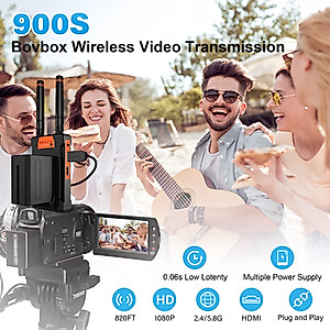 Wireless HDMI Transmitter and Receiver, 2.4G/5.8G 1080P Full HD Wireless HDMI Extender kit with HDMI Loop-Out 0.06S Low Latency 820FT Streaming form DSLR Camera stabilizer Laptop Netflix to TV/Monitor