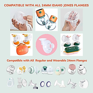 Idaho Jones Flange Inserts for Breast Pumps | Convert 24mm Flange to 19mm; Spectra, Momcozy, Mom Cozy, Ainsir, Iapoy, Hygeia, Motif, Tsrete, Ikare, Zomee (2pcs, 19mm)