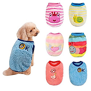 Dog Sweaters for Small Dogs, Rabbit Cat,Guinea Pig,Puppy Clothes for Christmas Winter Warm Cute Pet Sweaters, Fleece Puppy Sweater for Chihuahua Teacup Yorkie,6 Pieces for Small Animal Vest (X-Small)