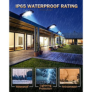 Jsieem 4000LM Solar Street Light Dusk to Dawn Outdoor Lighting Solar Flag Pole Light with Motion Sensor and Remote Control