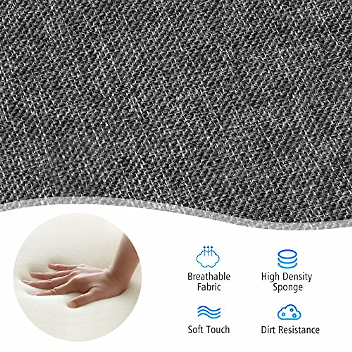 Giantex Set of 2 Modern Fabric Accent Chair, Comfy Living Room Chair w/Adjustable Foot Pads, Overstuffed Backrest, Single Sofa Leisure Chair w/Soft Cushion, Bedroom Chair for Reading, Nursery, Gray