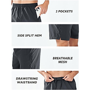 NORTHYARD Men's 5'' Running Shorts Athletic Workout Gym Quick Dry Short for Tennis Active Training with Pockets Darkgrey-L