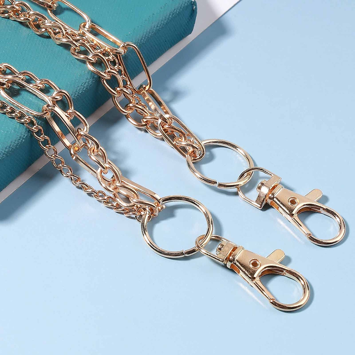 Yheakne Punk Pants Chain Layered Jeans Chain Gold Trousers Chain Wallet Pocket Chain Layered Wallet Chain Hip Hop Pants Chain Jewelry for Women and Men (Gold)