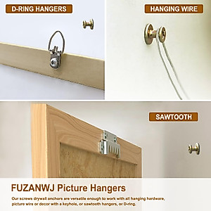 Picture Hangers, 4-in-1 Double Headed Picture Hooks, Picture Hanging Nails for D-Rings, Sawtooth, Wire and Keyholes - Mounts in Drywall and Wood Studs.(30lbs-30 Pack)