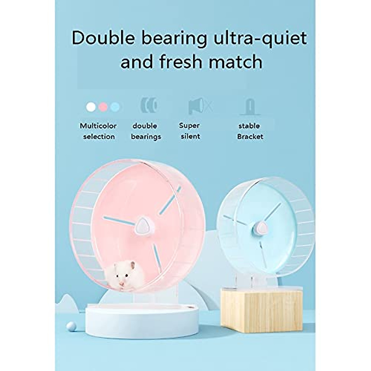 TDDGG 21CM Hamster Running Wheel Silent Rotatory Jogging Toy Roller Exercise Sports Disc Hedgehog Cage Small Treadmill Pet Supplies (Color : White)