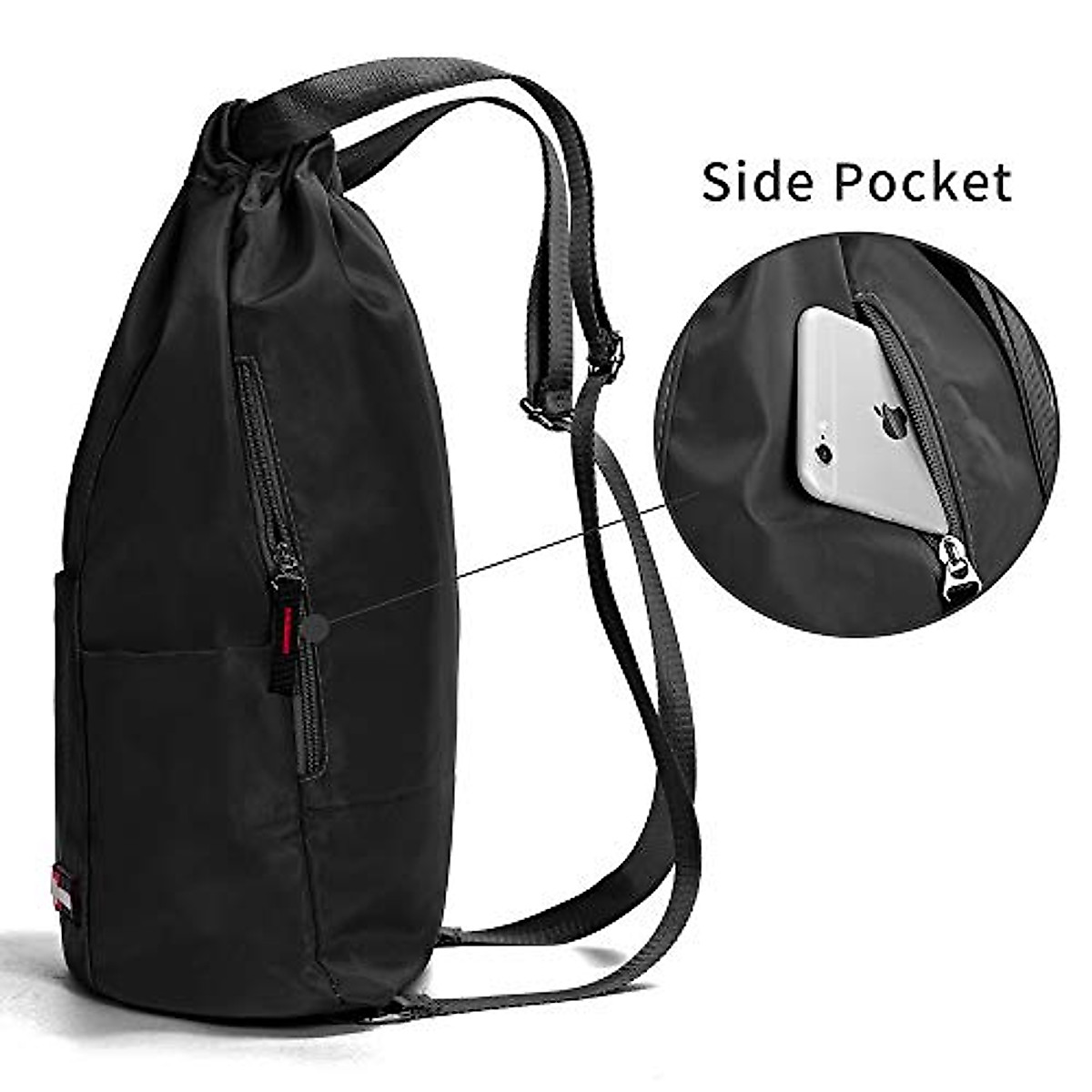 ZOORON Waterproof Drawstring Gym Backpack Bag for Men & Women, Sport Gym Sack Mini Travel Daypack