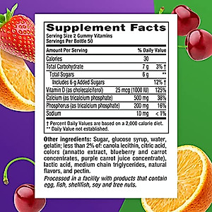 vitafusion Chewable Calcium Gummy Vitamins for Bone and Teeth Support, Fruit and Cream Flavored, America’s Number 1 Gummy Vitamin Brand, 50 Day Supply, 100 Count