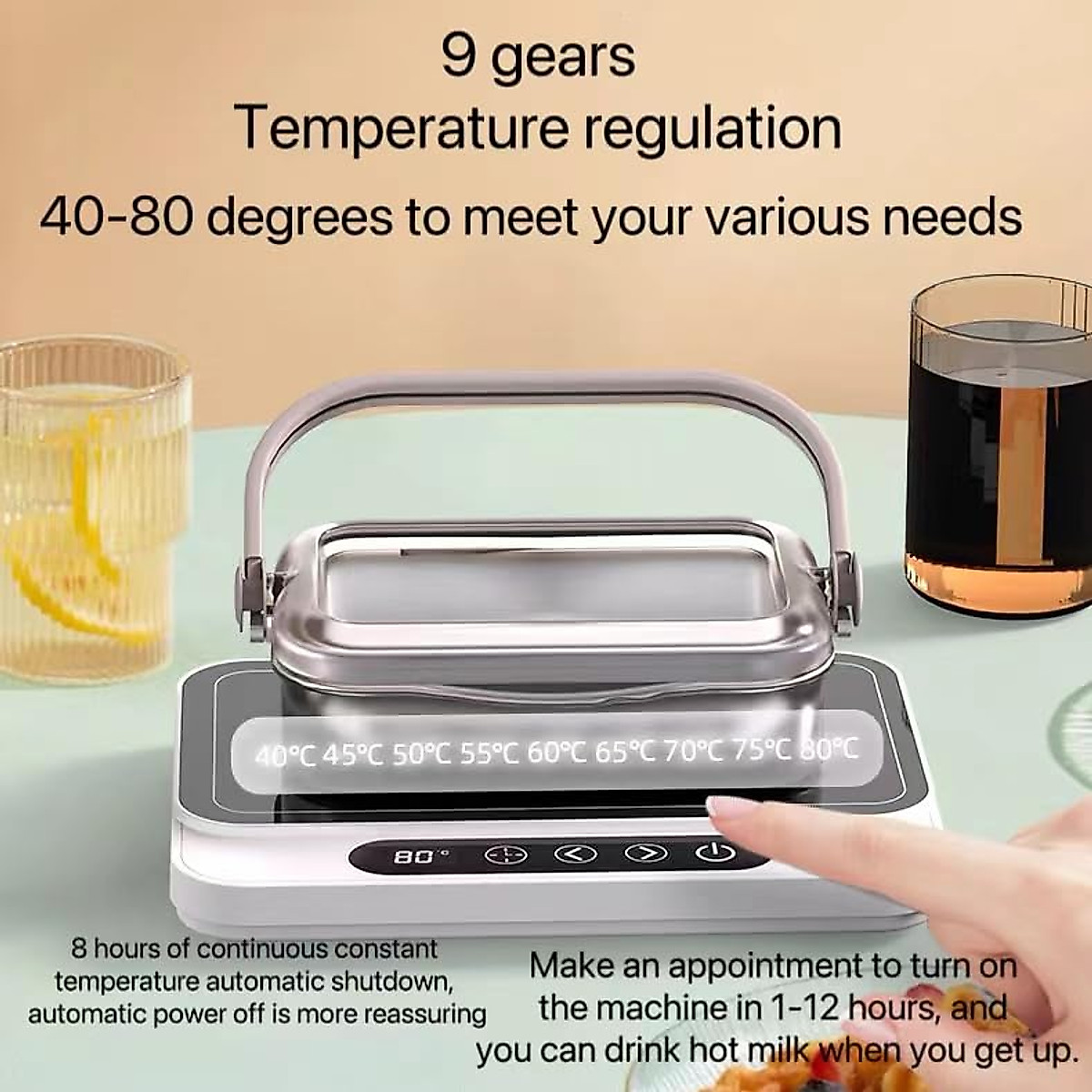 hot Plate，Electric Warming Tray， Warming mat for Food，Mini Microwave，Mug Warmer， Desk with Automatic Constant Temperature,Coffee Warmer for Desk， forBeverage, Milk, Tea and Hot Chocolate (White)