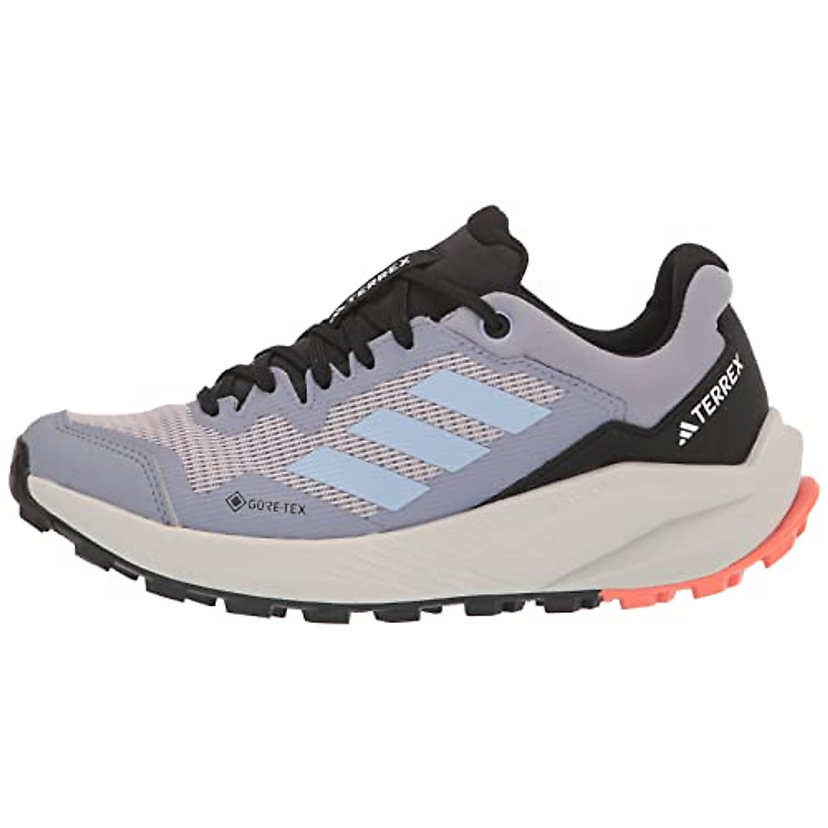 adidas Women's Terrex Trailrider GTX Trail Running Shoe, Silver Violet/Blue Dawn/Coral Fusion, 8