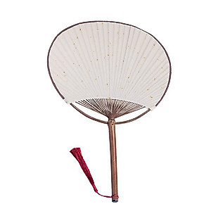 ULTNICE Round Fan Japandi Decor Silk Fans Hand Held Fan Chinese Hand Fan Blank Drawing Fan Double- Sided Paddle Fan Creative Circular Fan Simple Fan Japanese Retro Fan Rice Paper Miss Asia