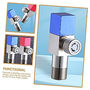 WOONEKY Toilet Supply Toilet Valve Angle Valve for Bidet Toilet Water Valve Angle Stop Valve Angle Valve for Toilet Bathroom Valves Toilet Part Angle Valve for Bathroom Metal Blue