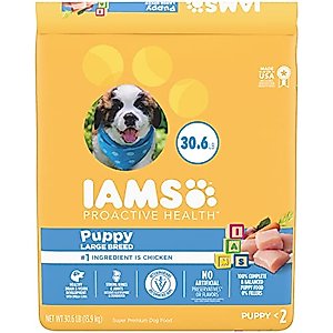 IAMS Smart Puppy Large Breed Dry Puppy Food with Real Chicken, 30.6 lb. Bag