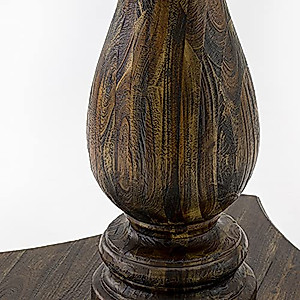 East West Furniture IR2-07-TP Irving Kitchen Dining Round Wooden Table Top with Pedestal Base, 48x48 Inch, Distressed Jacobean