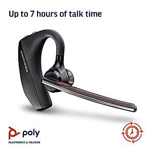 Poly Voyager 5200 Wireless Headset (Plantronics) - Single-Ear Bluetooth Headset w/Noise-Canceling Mic - Ergonomic Design - Voice Controls - Lightweight - Connect to Mobile/Tablet via Bluetooth