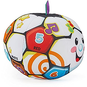 Fisher-Price Laugh & Learn Baby To Toddler Toy Singin’ Soccer Ball Plush With Music & Educational Phrases For Ages 6+ Months