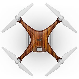 Design Skinz Design Skinz Bright Red Ebony Woodgrain Full-Body Wrap Decal Skin-Kit Compatible with The Drone DJI Phantom 4 Pro