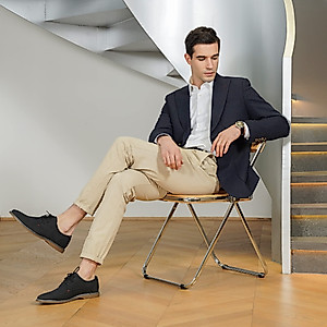 Jousen Men's Oxford Suede Business Casual Dress Shoes Plain Toe Oxfords Classic Formal Derby Shoes (AMY615 Black 11)