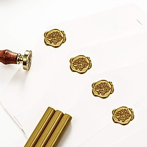 15 Pieces Glue Gun Sealing Wax Sticks for Retro Vintage Wax Seal Stamp and Letter, Great for Wedding Invitations, Cards Envelopes, Snail Mails, Wine Packages, Gift Wrapping (Bronze)