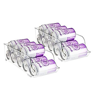 SIMPLEMADE Drink Container for Refrigerator, Can Dispenser Rack, Clear Pop Holder for Refrigerator and Freezer, Multipurpose Pop Can Organizer for Kitchen, Office, Bathroom