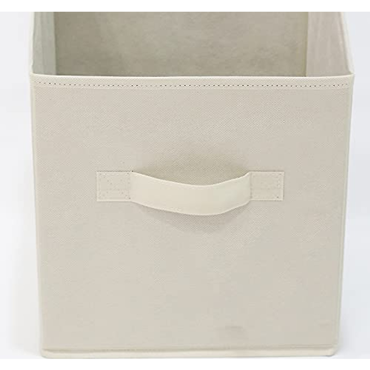 Sebadaci Storage Bins Cubes Baskets with Handles Collapsible Storage Bins Storage Baskets for Shelves, Organizing, Office Organizer 3-Pack Collapsible Storage Bins, Beige, Medium