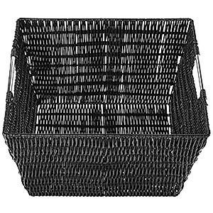 Whitmor Black Rattique Storage Tote