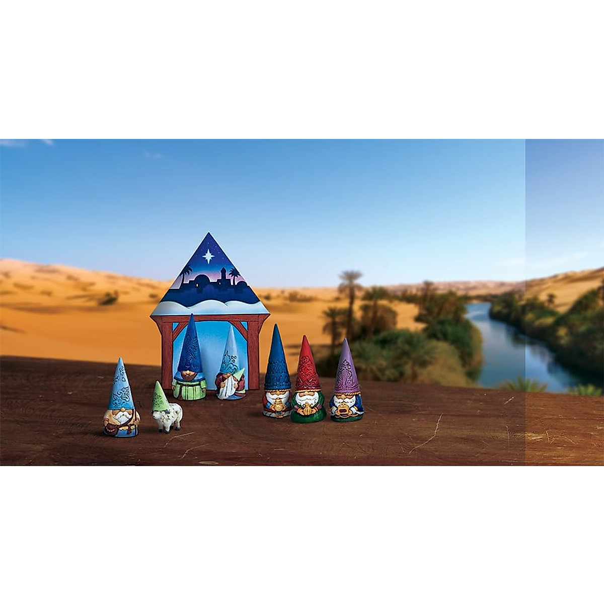 Enesco Jim Shore Heartwood Creek Small but Miraculous Gnome Christmas Pageant Scene Figurine Set, 3.125 Inch, Multicolor