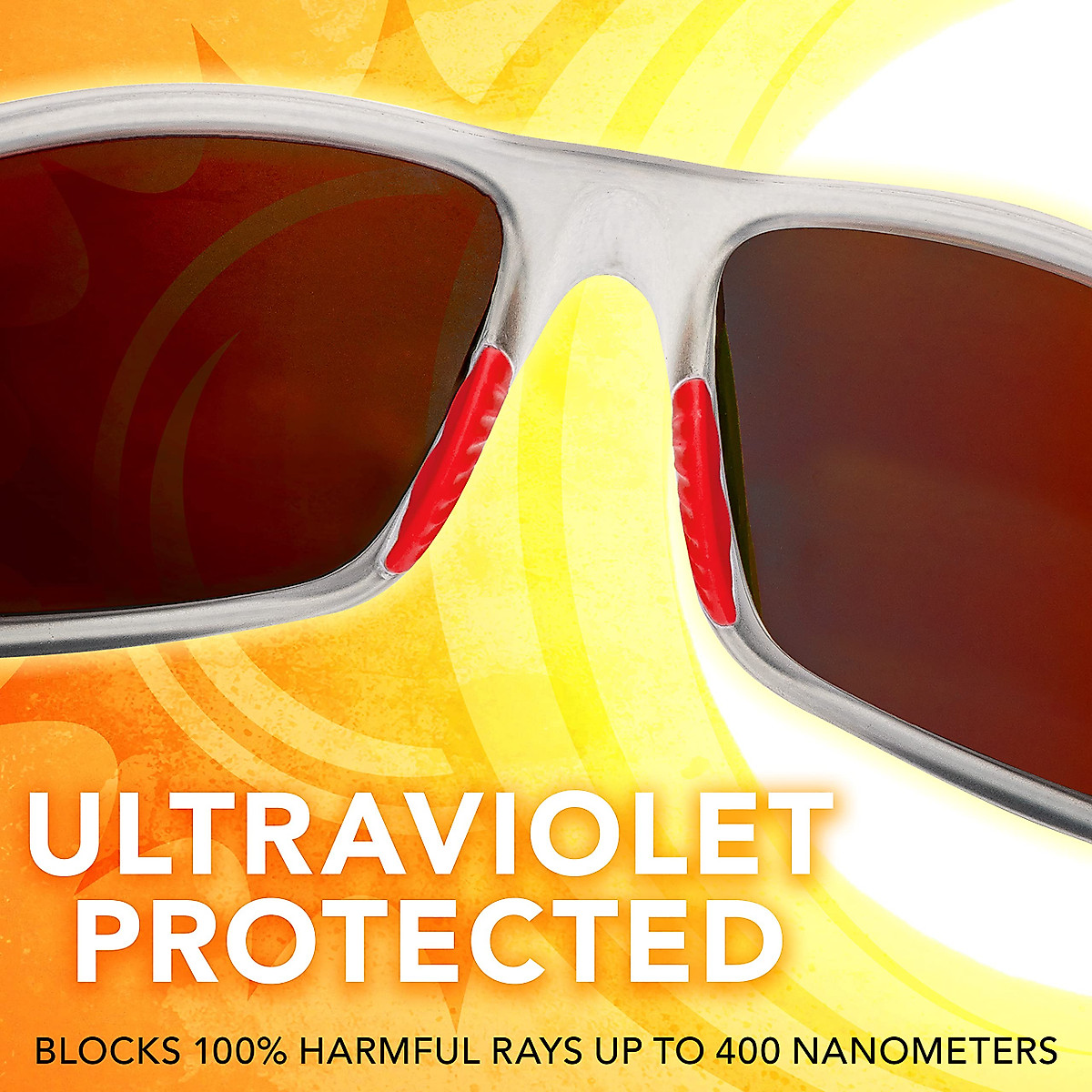 Franklin Sports 90544S75 Spartan Sunglasses 1417 Gry/RD, Gray/Red, One Size