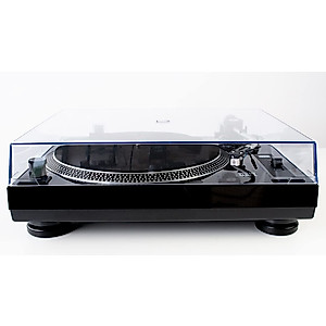 Music Hall US-1 High-Fidelity Belt-Drive Turntable with Built-in Preamp Pre-Mounted Audio Technica Cartridge S-Shaped Tonearm Detachable Headshell for Easy Upgrades is Stylish Glossy Black Finish