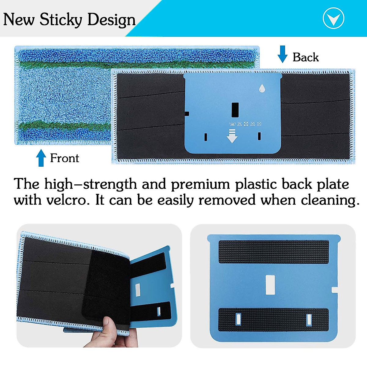 8 Pack Upgraded M6 Wet Mopping Pads for iRobot Braava Jet M6 Series (6110) (6012) (6112) (6113) Ultimate Robot Mops, New Sticky Design, Detachable, Washable and Reusable M6 Pads Accessories Parts