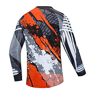 PSPORT Men's Downhill Jersey Long Sleeve Mountain MTB Bike Shirt DH Motocross T Shirt Bicycle Racing Clothing