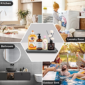 ZGWJ 2PCS Instant Dry Sink Caddy for Kitchen Sink Organizer Fast Drying Stone Sink Tray for Bathroom Diatomaceous Earth Sink Sponge Holder