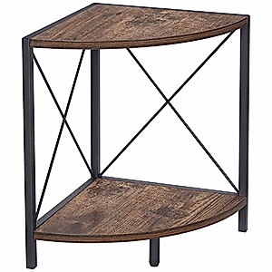 Snughome Rustic Corner Shelf for Desktop, 2 Tier Corner Storage Organizer, Freestanding Corner Shelf Stand Display Rack for Kitchen Counter, Cabinet, Living Room, 13’’ /L x 13’’ /W x 16.1’’ /H